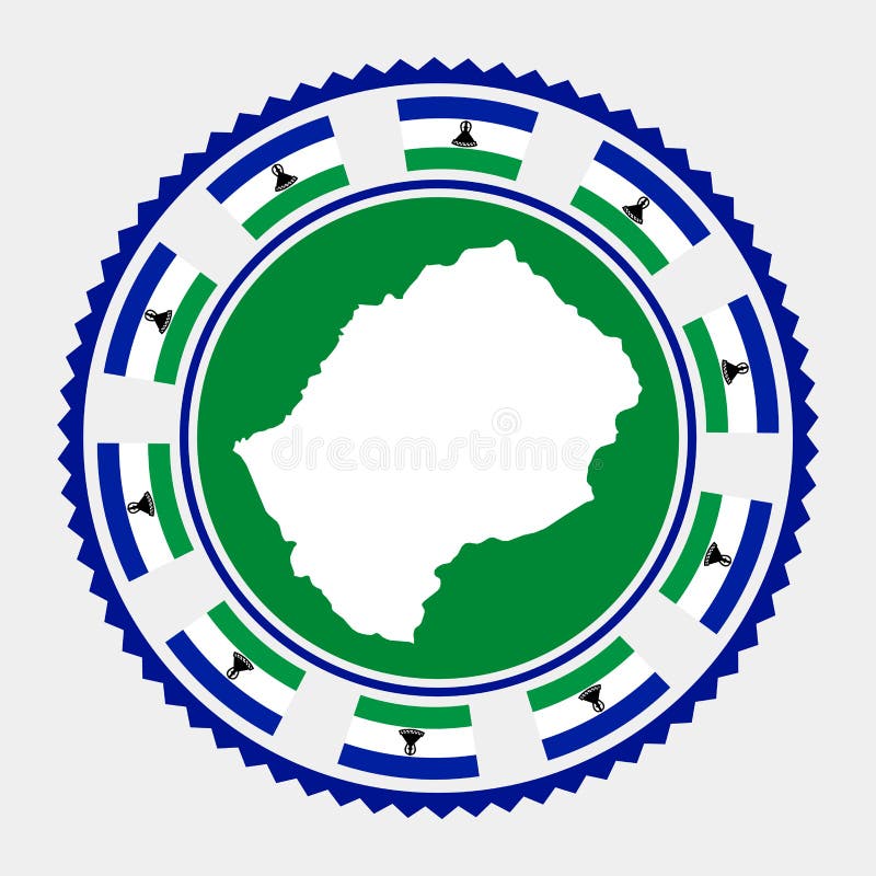 Lesotho flat stamp. stock vector. Illustration of consulate - 149916903