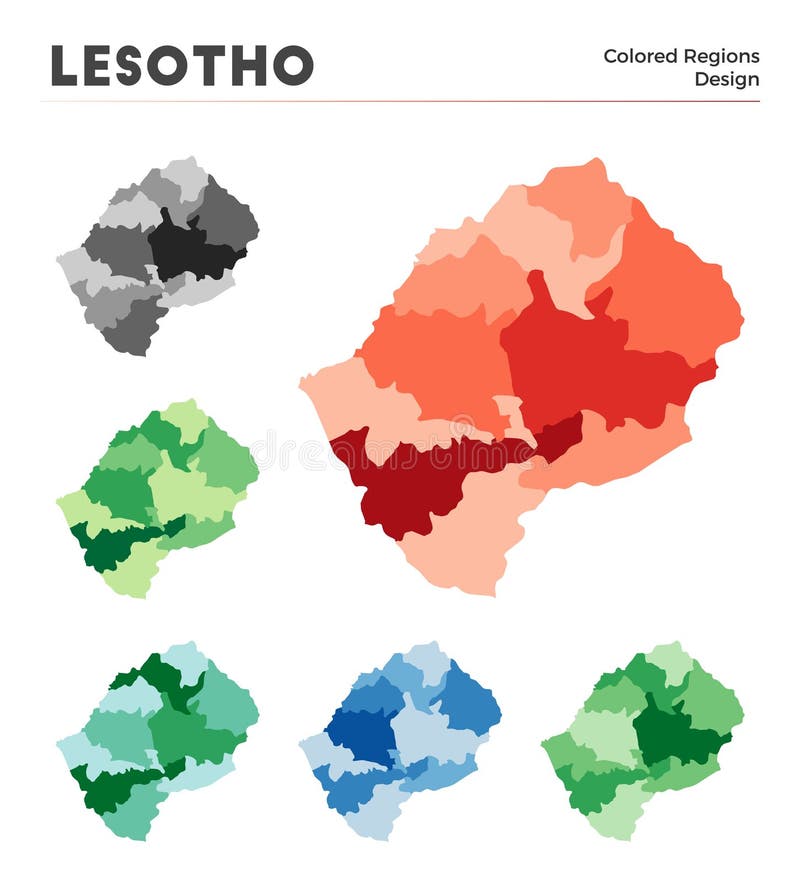 Lesotho map collection. stock vector. Illustration of background ...
