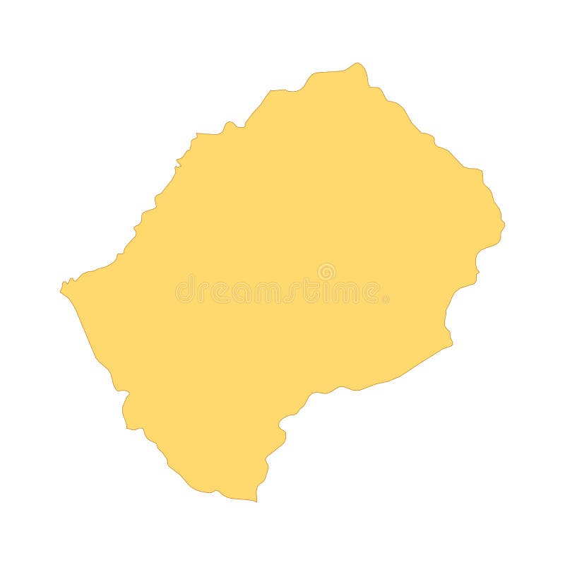 Lesotho Map Color Line Element. Border of the Country Stock Vector ...