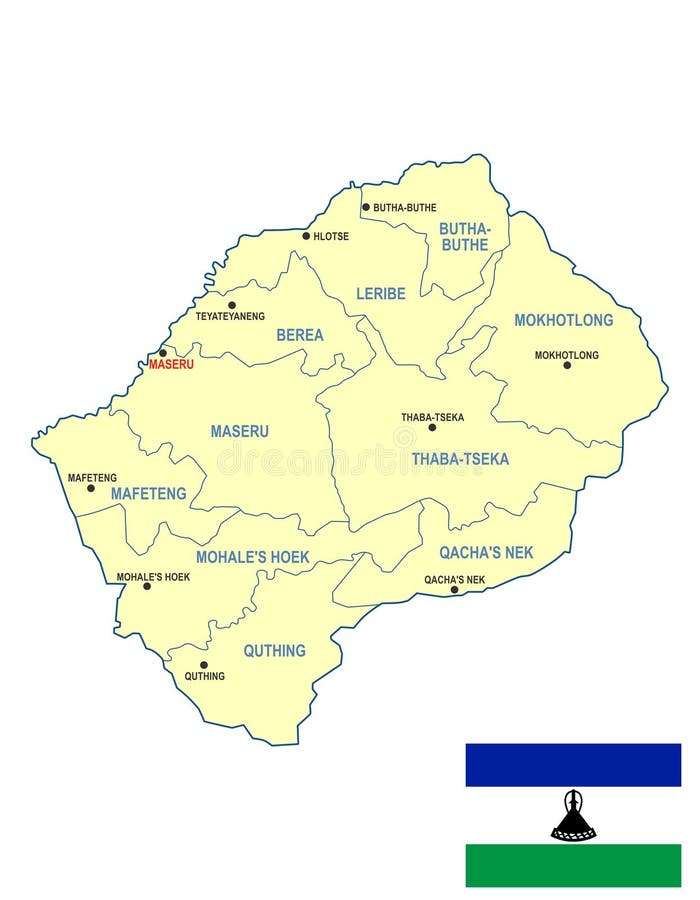 Lesotho map - cdr format stock vector. Illustration of provinces - 97152047