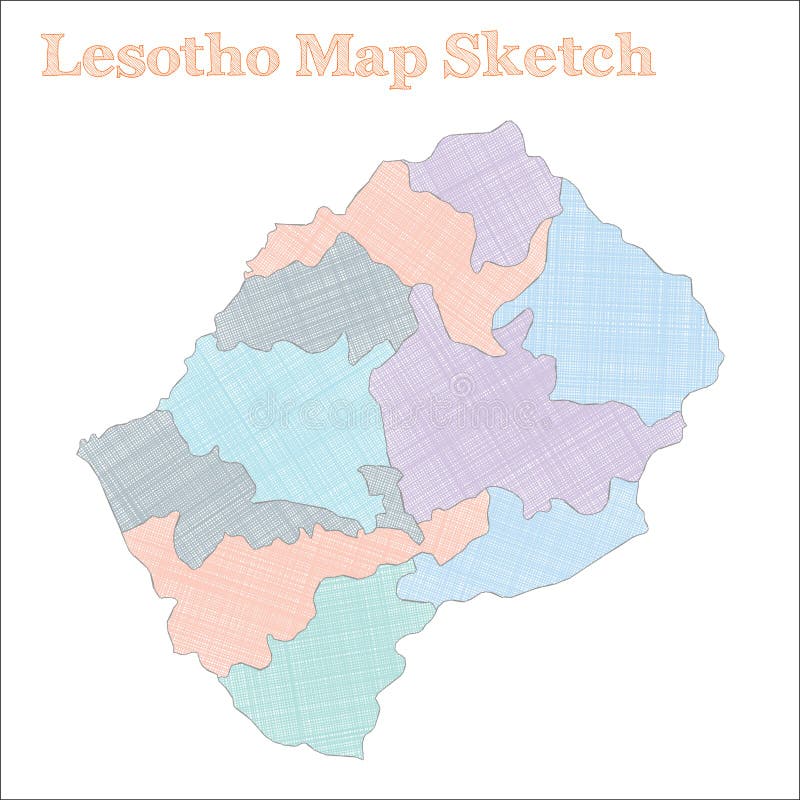 Lesotho map. stock vector. Illustration of paper, outline - 135293389