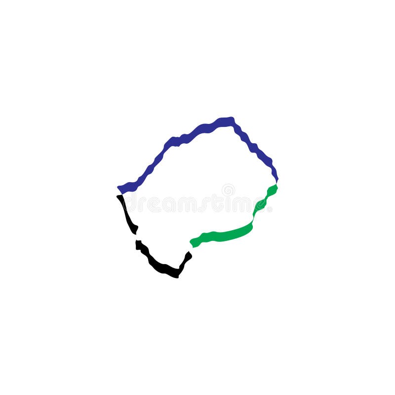 Lesotho Map Icon Vector Symbol Element Stock Vector - Illustration of ...