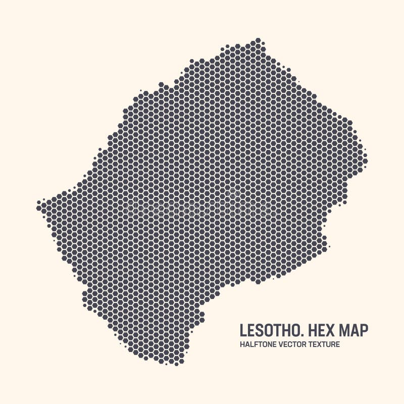 Lesotho Map Vector Hexagonal Half Tone Pattern Isolated on Light ...