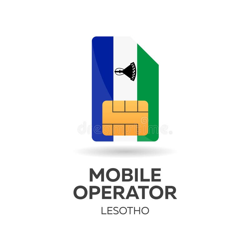 Lesotho Mobile Operator. SIM Card with Flag. Vector Illustration. Stock ...