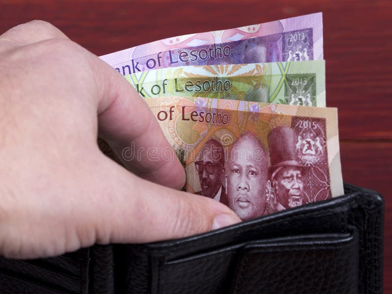 Lesotho Money in the Black Wallet Stock Image - Image of notes, loti ...