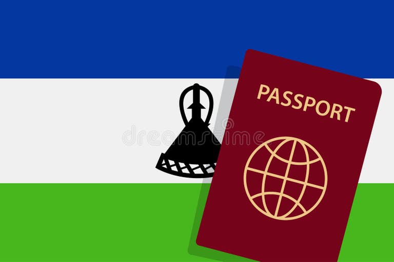 Lesotho Passport. Lesotho Flag Background. Vector Illustration Stock ...