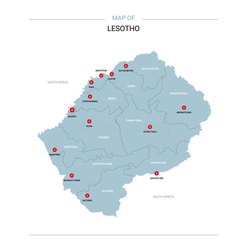 Lesotho vector map stock vector. Illustration of lesotho - 131710307