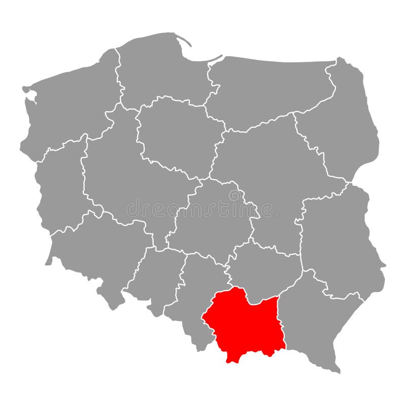 Lesser Poland of Poland Map Shape, Travel Web Flat Concept Icon Vector ...