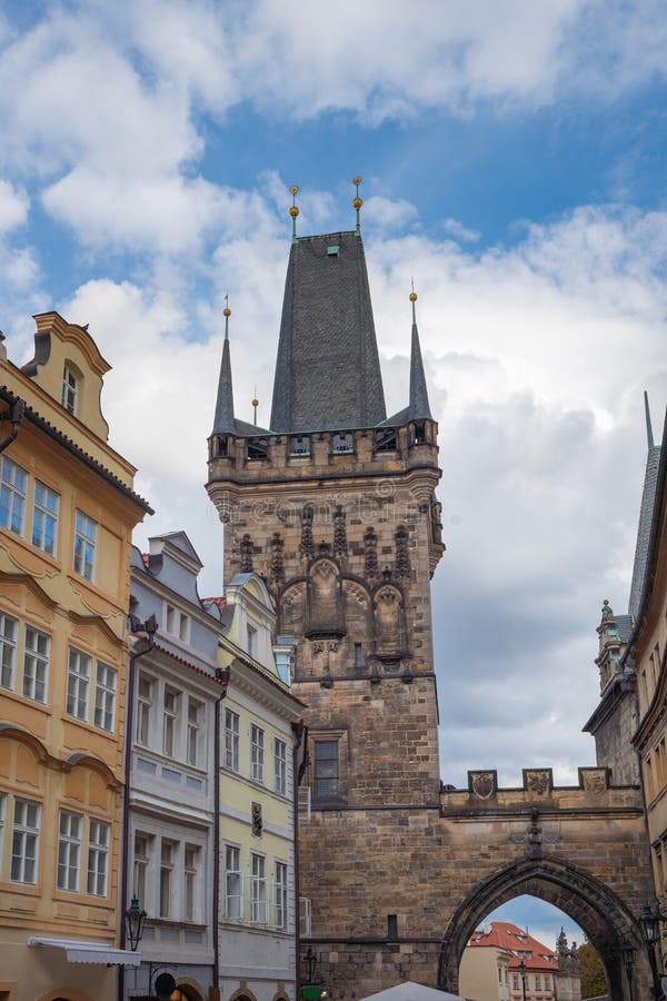 Lesser Town Bridge Tower at Charles Bridge - Prague, Czech Republic ...
