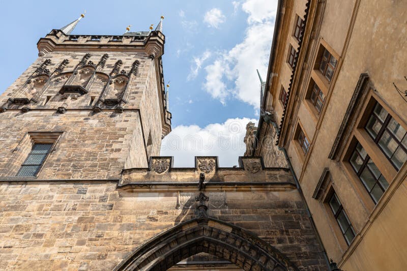 The Lesser Town Bridge Tower on the Charles Bridge in Prague in the ...