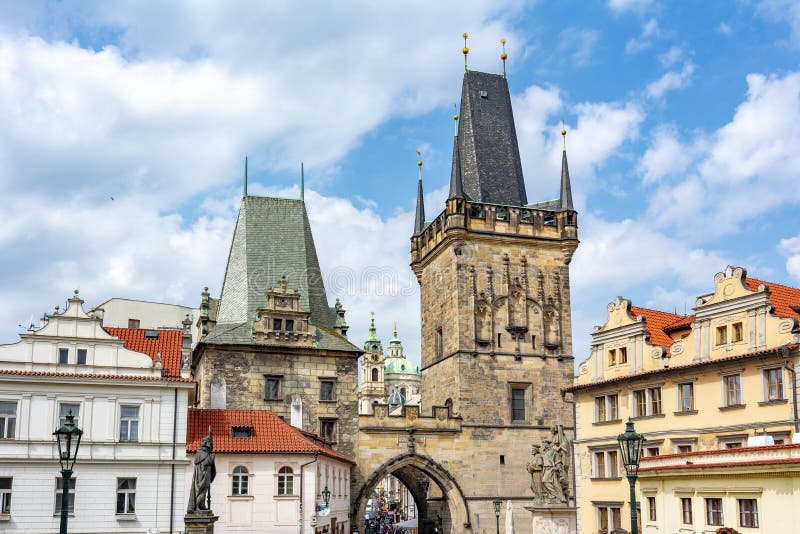 Lesser Town Bridge Tower in Prague, Czech Republic Stock Photo - Image ...