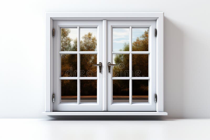 Used Upvc Windows on White Background Stock Illustration - Illustration ...