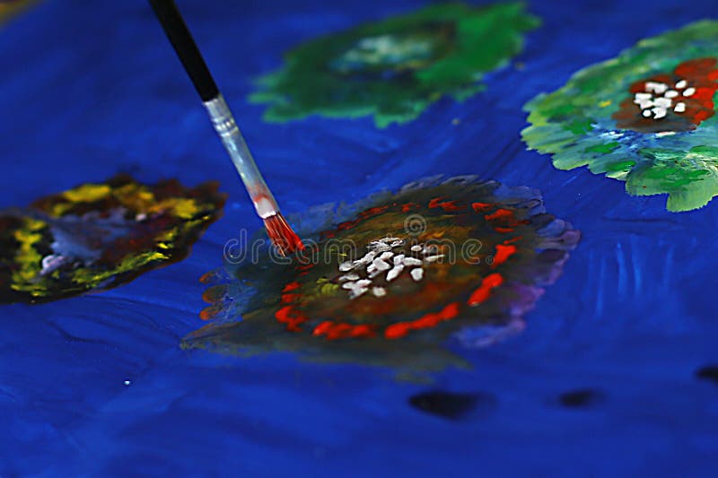 A Lesson in an Art School for Children on Paint, Modeling and ...