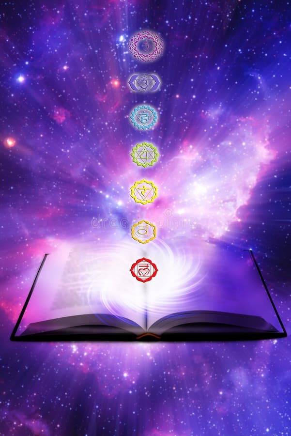 Lesson about chakra energy stock illustration. Illustration of mystical ...