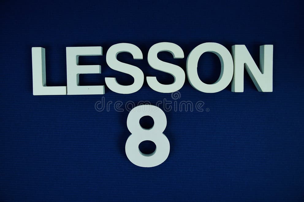 Lesson 8 Lesson Eight Alphabet Letters on Navy Blue Background Stock ...