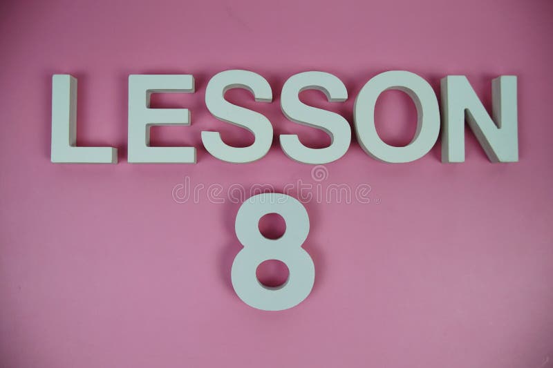 Lesson 8 Lesson Eight Alphabet Letters on Pink Background Stock Image ...