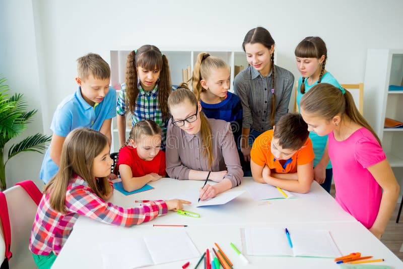 Elementary School Lesson In Progress Stock Image - Image of nicelooking ...