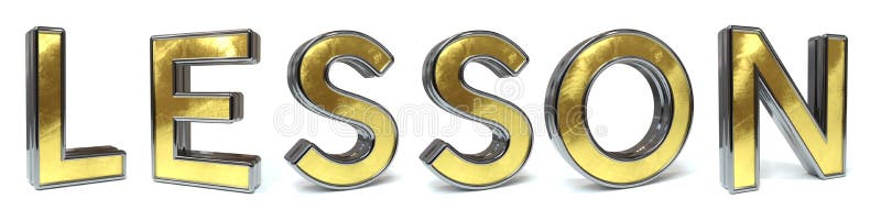 Lesson golden text stock illustration. Illustration of skills - 118930401