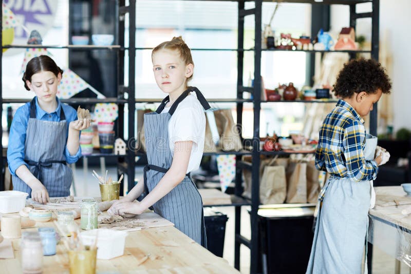 Lesson in Handcraft Workshop Stock Photo - Image of pupil, schoolwork ...