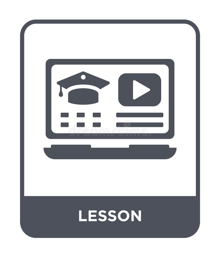 Lesson Icon in Trendy Design Style. Lesson Icon Isolated on White ...