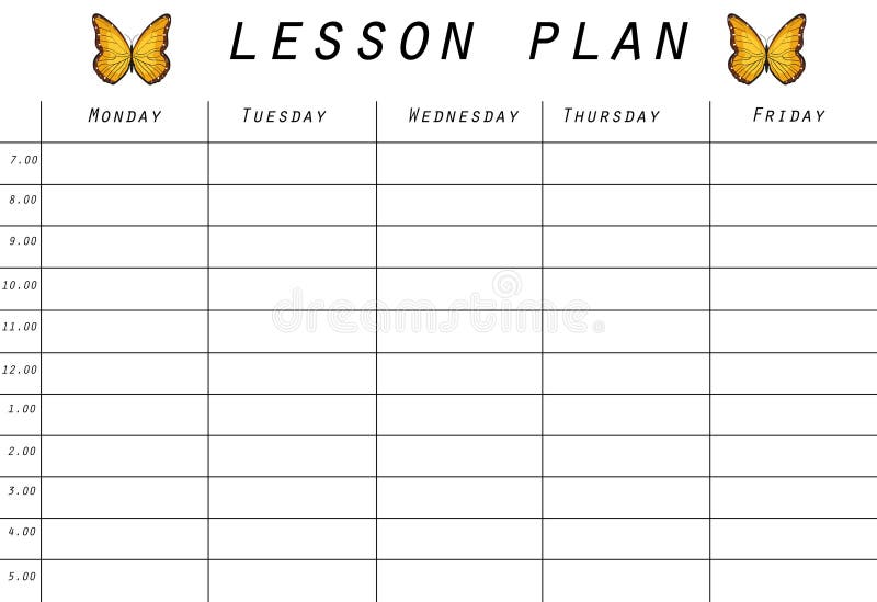 School Plan Schedule Template Memos Set for Children Stock Vector ...