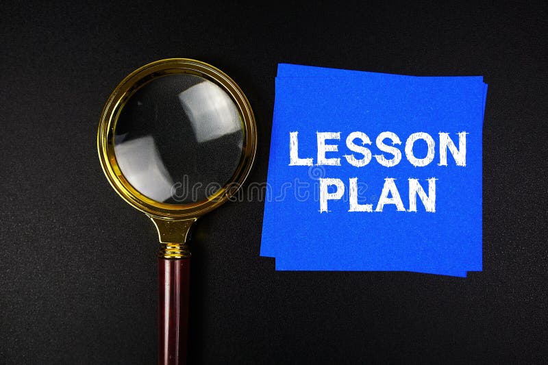 Lesson Plan Text on Sticky Note with Magnifying Glass on Concrete ...