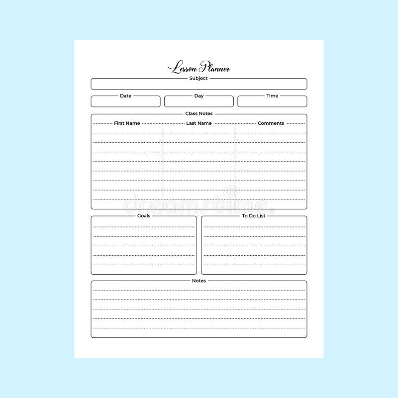 Daily Lesson Planner for Students KDP Interior. Student S daily ...