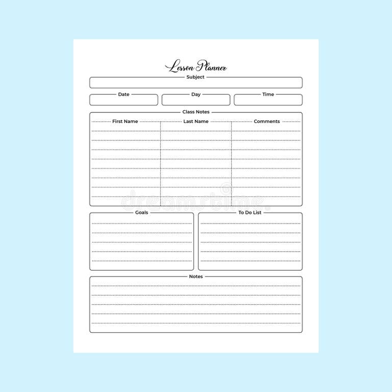 Daily Lesson Planner for Students KDP Interior. Student S daily ...