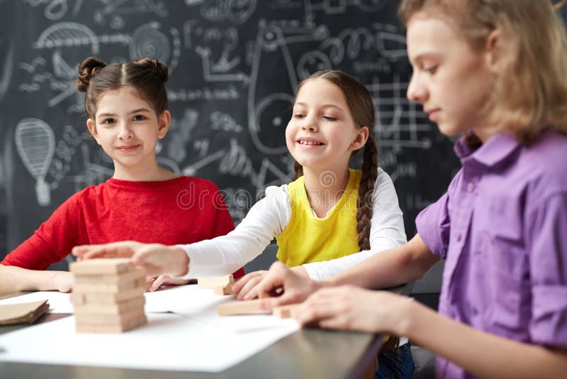 Lesson of play stock photo. Image of game, group, girl - 91861340