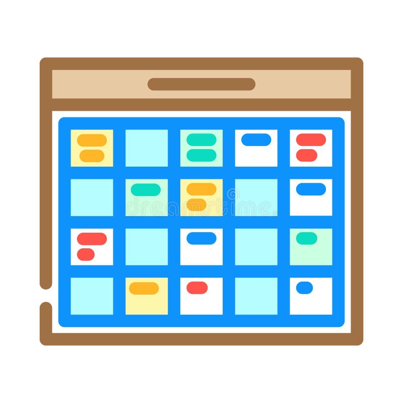 Lesson Schedule Education Platform Color Icon Vector Illustration Stock ...
