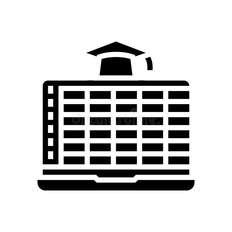 Lesson Schedule Education Platform Glyph Icon Vector Illustration Stock ...