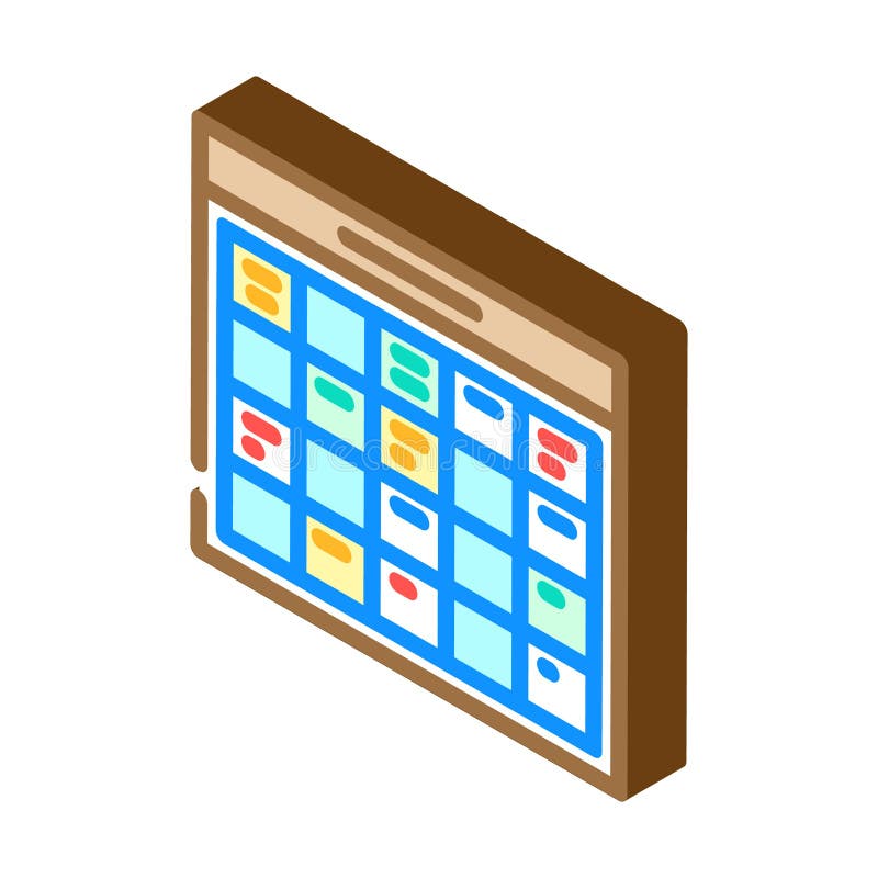 Lesson Schedule Education Platform Isometric Icon Vector Illustration ...