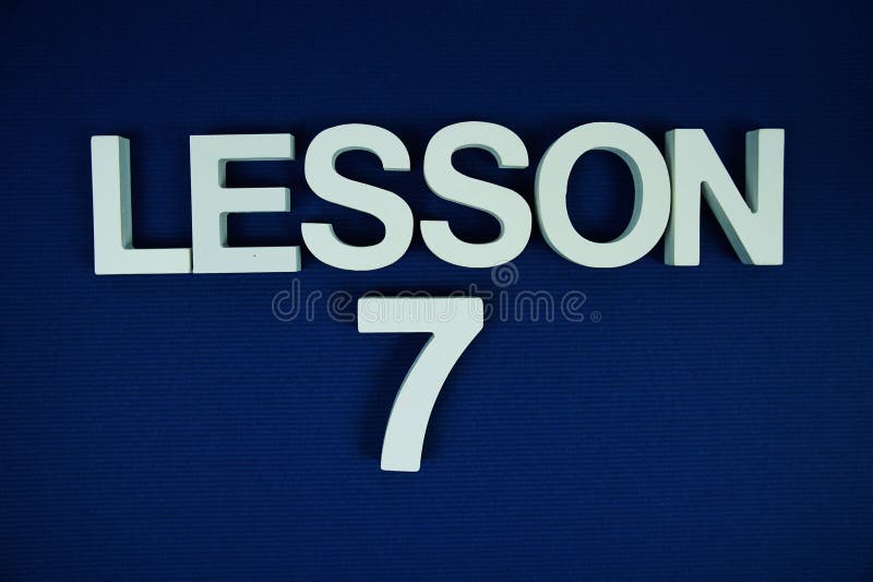 Lesson 7 Lesson Seven Alphabet Letters on Navy Blue Background Stock ...