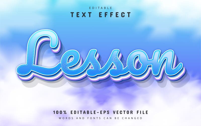 Lesson Text, Editable Text Effect Stock Vector - Illustration of ...