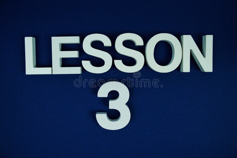Lesson 3 Lesson Three Alphabet Letters on Navy Blue Background Stock ...