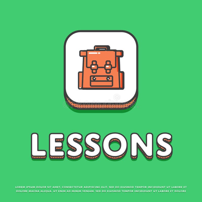 Lessons Colour Icon School Backpack Stock Illustrations – 4 Lessons ...