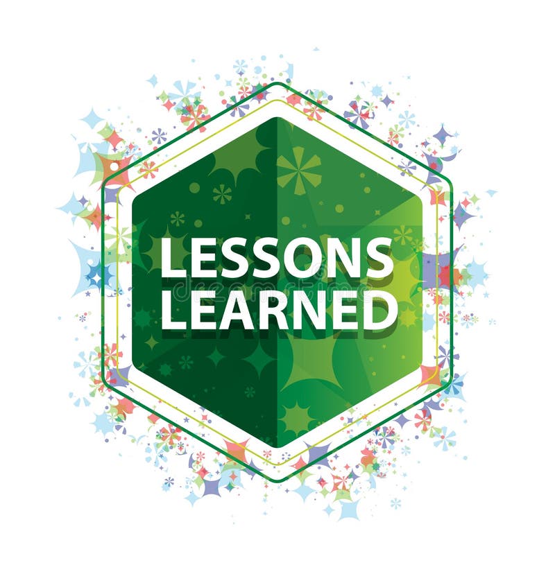 Lessons Learned Floral Plants Pattern Green Hexagon Button Stock Photo ...