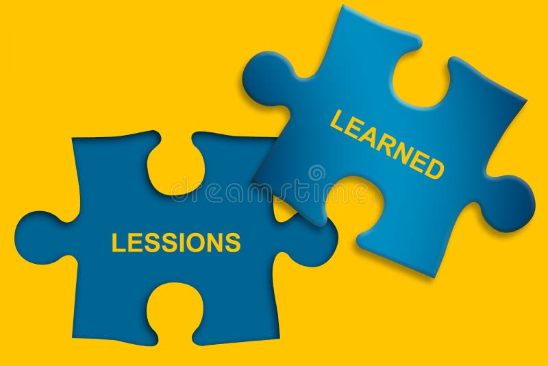 Lessons Learned Text on Jigsaw Puzzle Stock Illustration - Illustration ...