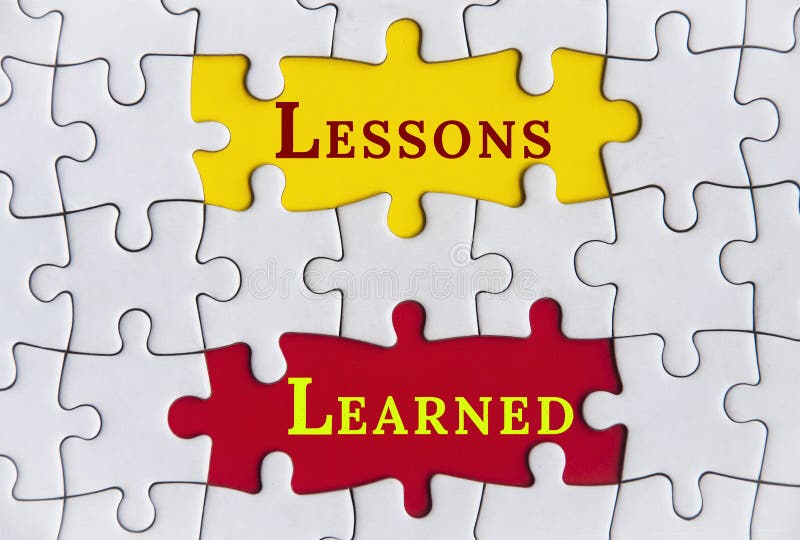 Lessons Learned Text on Wooden Blocks on White Cover Background ...