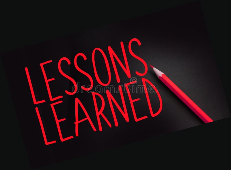 Lessons Learned Text in Yellow on Black and Pencil Besides. Education ...