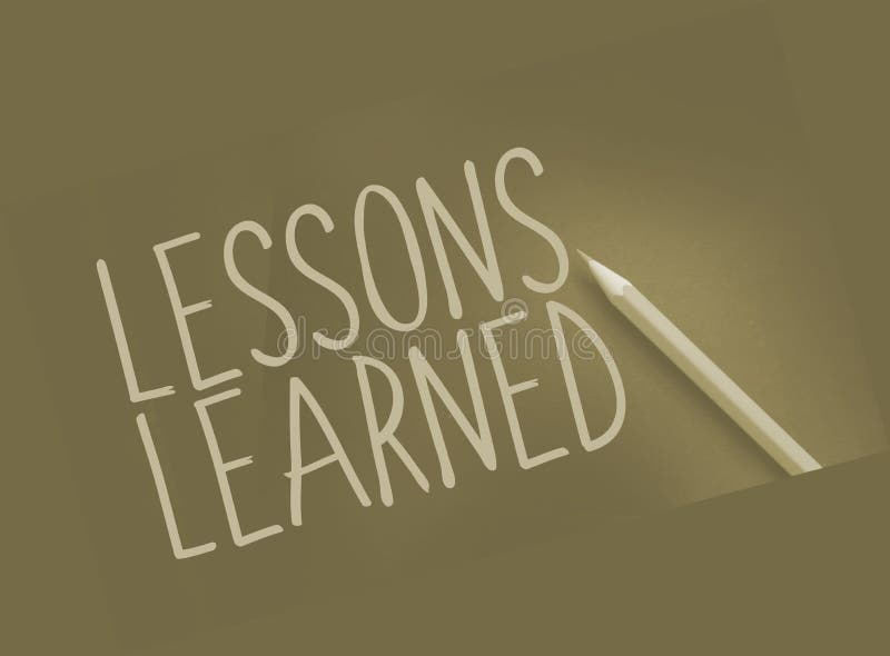 Lessons Learned Text in Yellow on Black and Pencil Besides. Education ...
