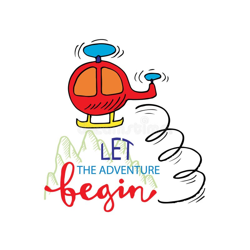 Let The Adventure Begin. Hand Drawn Camping Illustration, Cartoon Style ...