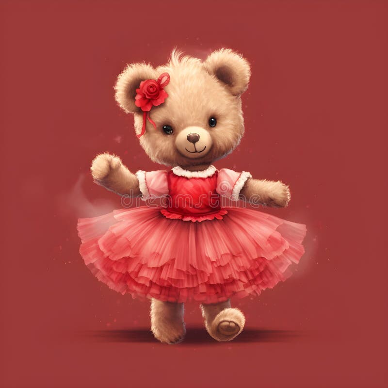 Sweet ballerina teddy pose stock illustration. Illustration of quote ...
