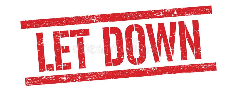 LET DOWN Text on Red Vintage Lines Stamp Stock Illustration ...