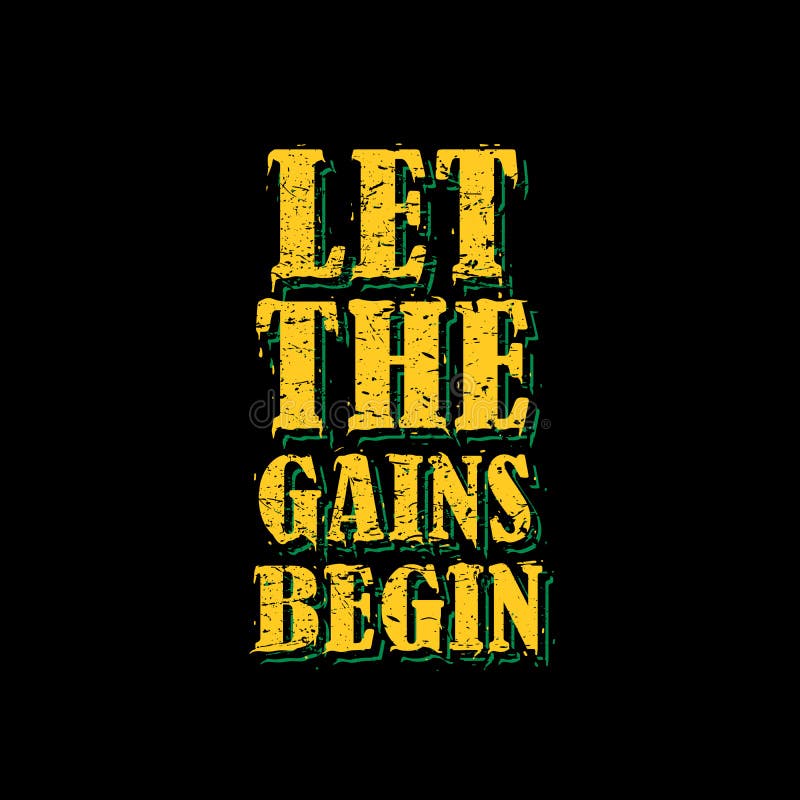 Let the Gains Begin. Workout and Fitness Gym Design Element Concept ...