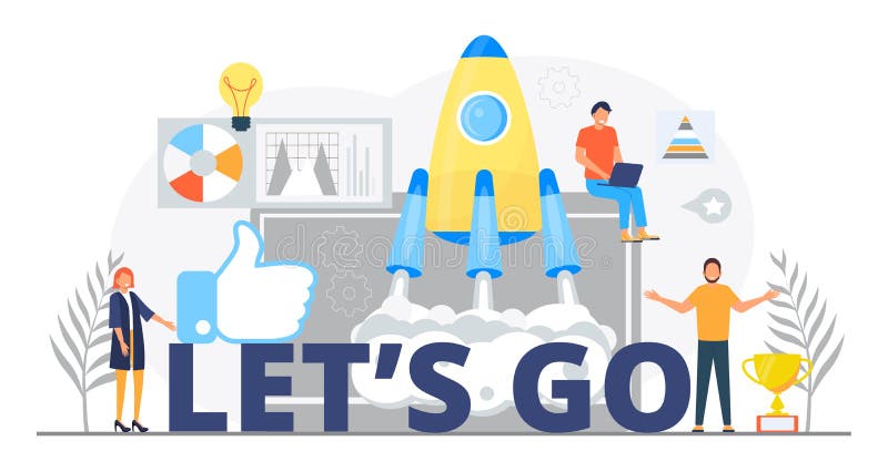 Let is Go Concept Vector for Web, Homepage. Stratup Metaphor with Tiny ...