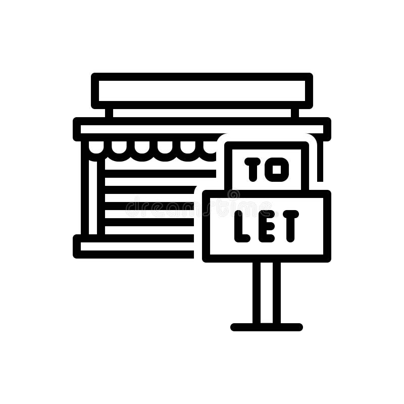 Black Line Icon for Let, Allow and House Stock Illustration ...