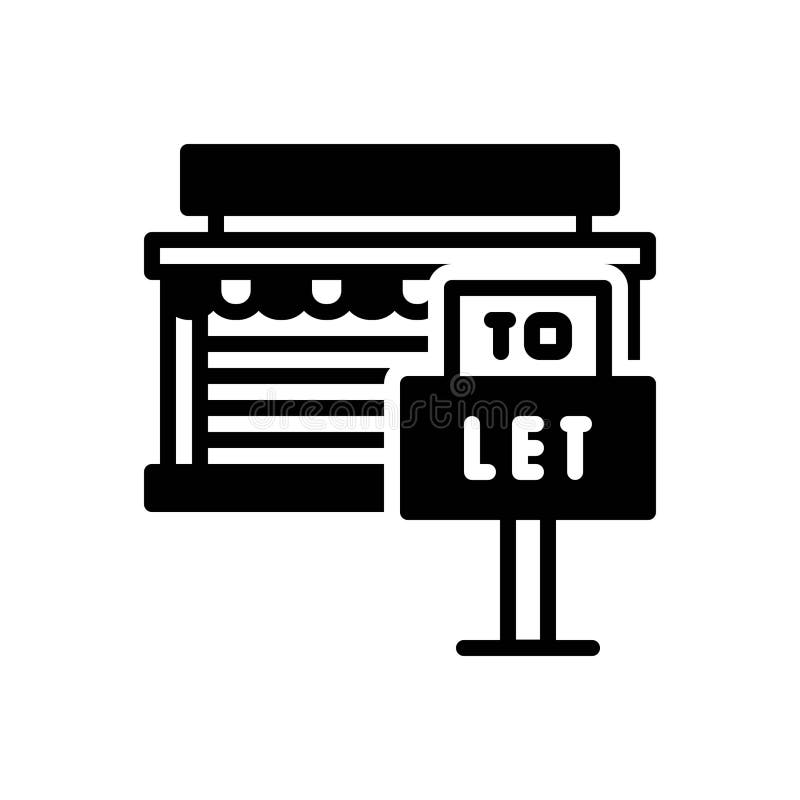 Black Solid Icon for Let, Allow and House Stock Vector - Illustration ...