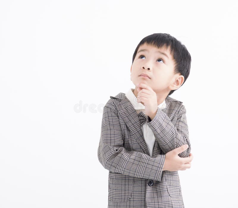 Let Me Think., Child Thinking and Doubting, Making Choice Stock Photo ...