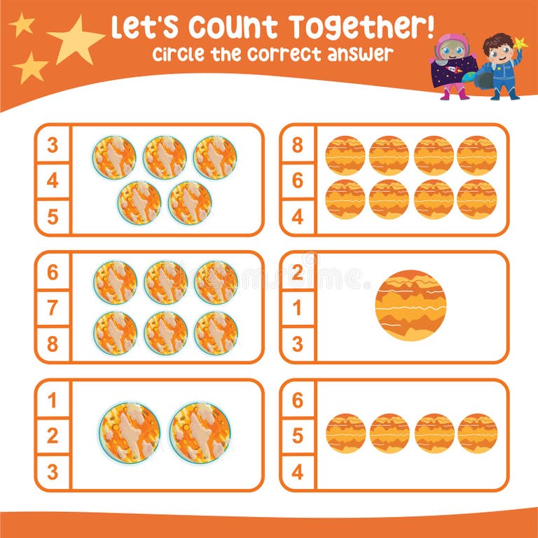 Let’s Count Together. Circle the Correct Answer. Mathematic Count and ...
